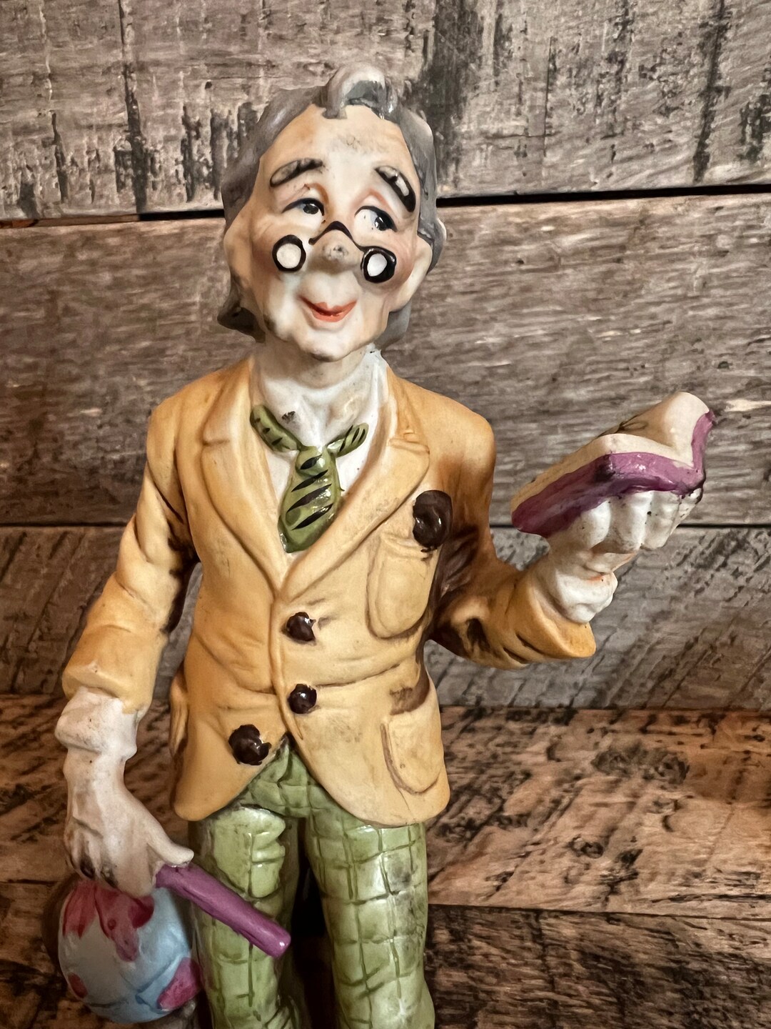 Vintage 1970's Lefton Figurine "professor" Hand Painted Signed ...