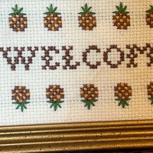 Hand Cross Stitch Welcome Sign - Etsy