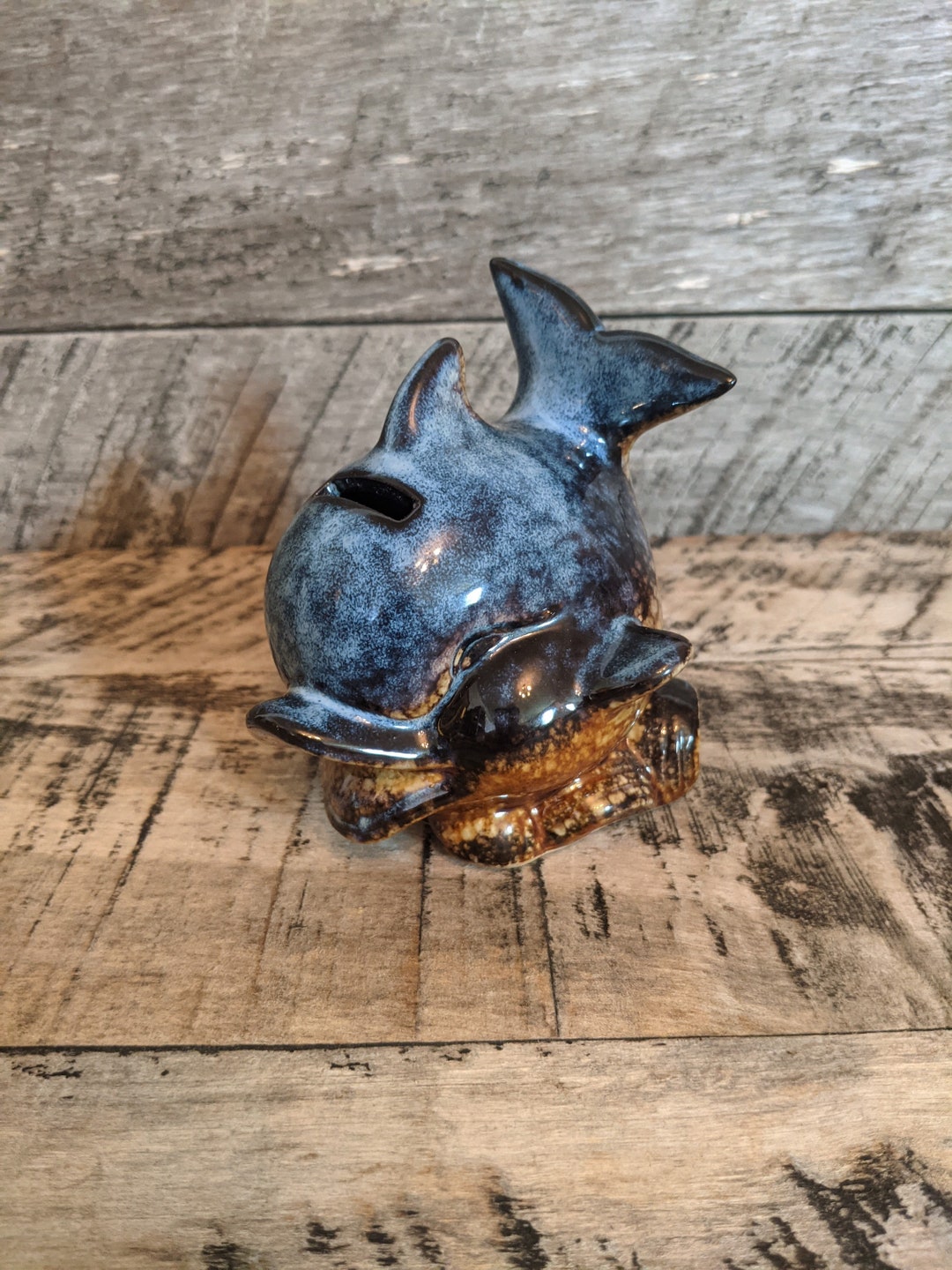 Vintage Ceramic Dolphin Bank - Etsy