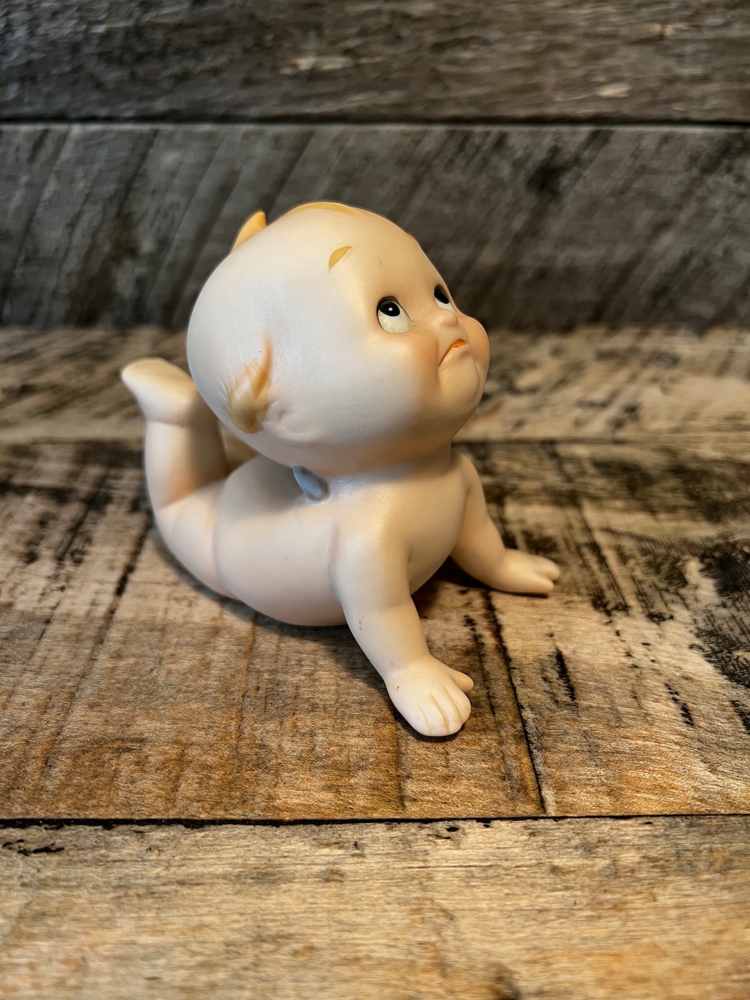 LEFTON Label Kewpie Doll Porcelain Bisque Figurine Blue Wings Numbered ...