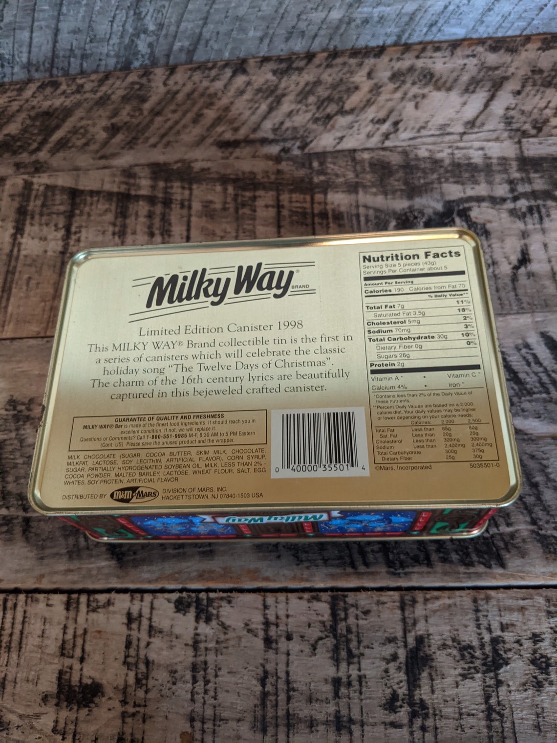Vintage 1998 Milky Way Tin Container.milky Way - Etsy