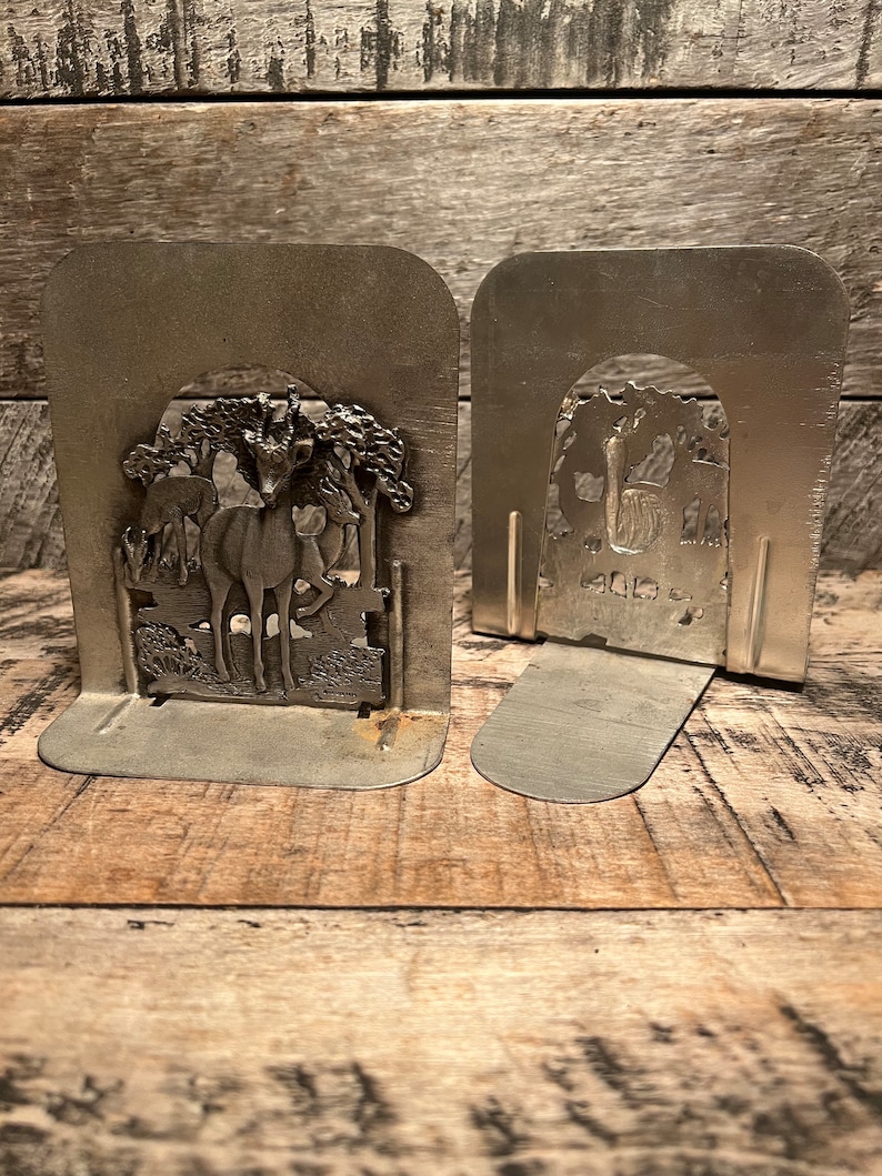 Metzke 70s Pewter Springboks Bookends Library Style Antelope Vintage ...