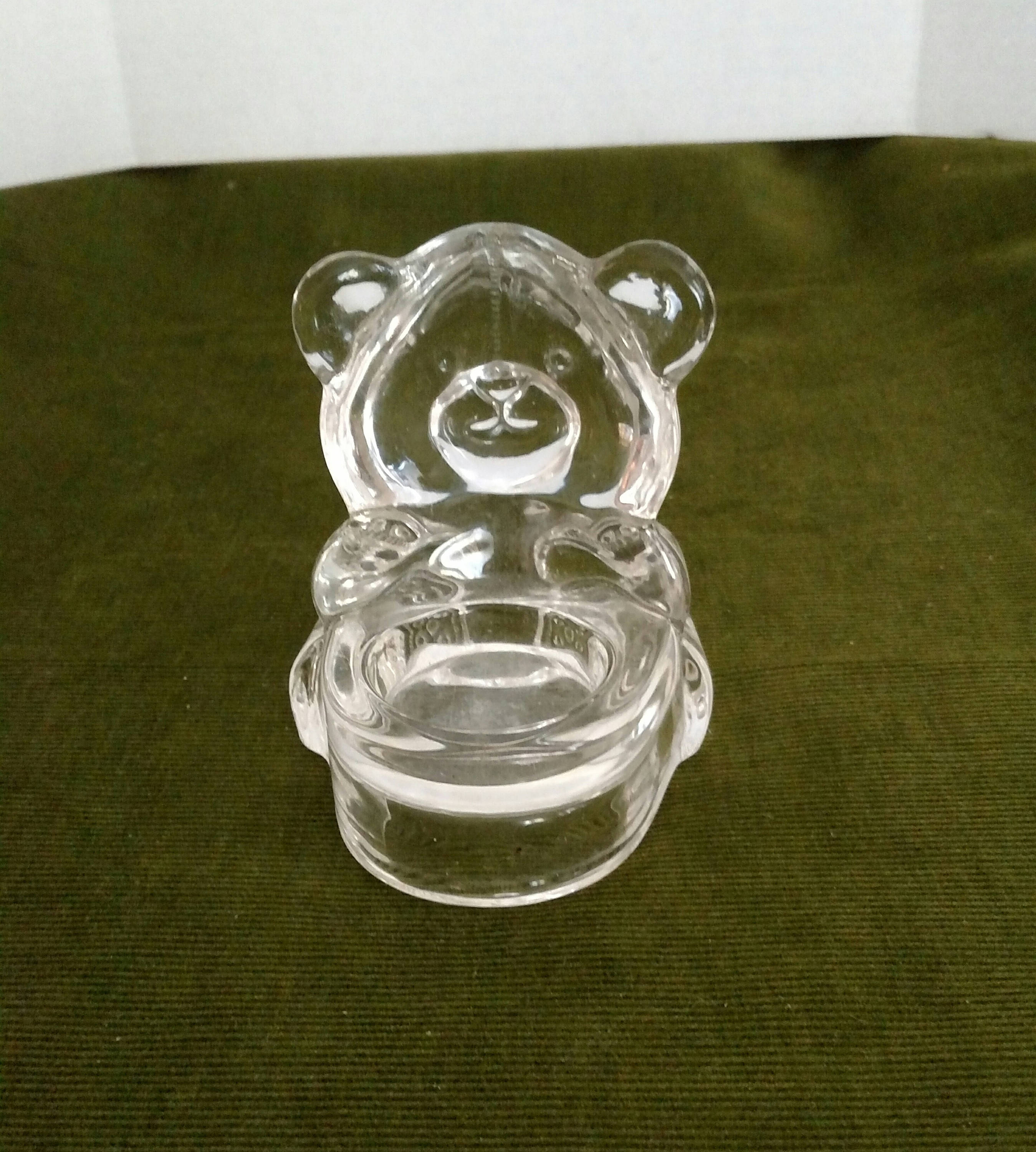 Vintage Glass Teddy Bear Tea Light Holdet - Etsy