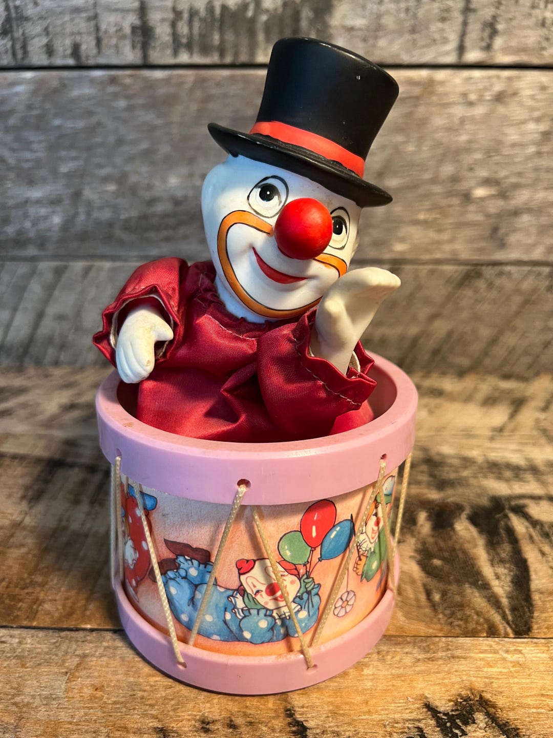 Vtg Jack in the Box Moveable Porcelain Clown Wind up Music Box - Etsy