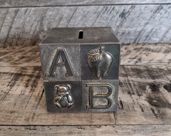 Personalized ABC Block Keepsake Bank for New Parents - Etsy