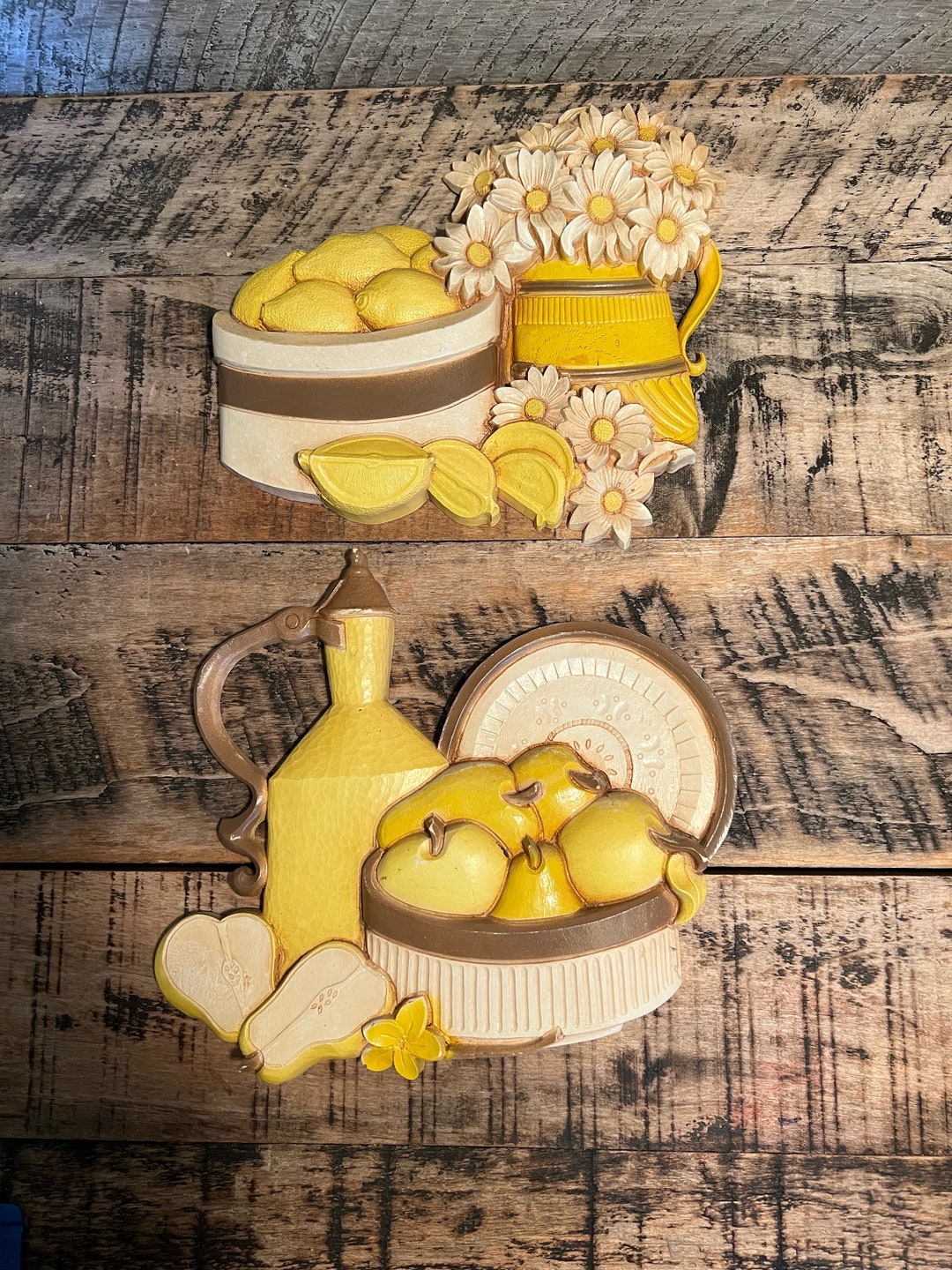Vintage Set Homco Syroco Wall Hanging Plaques Decor 7610 A and B - Etsy