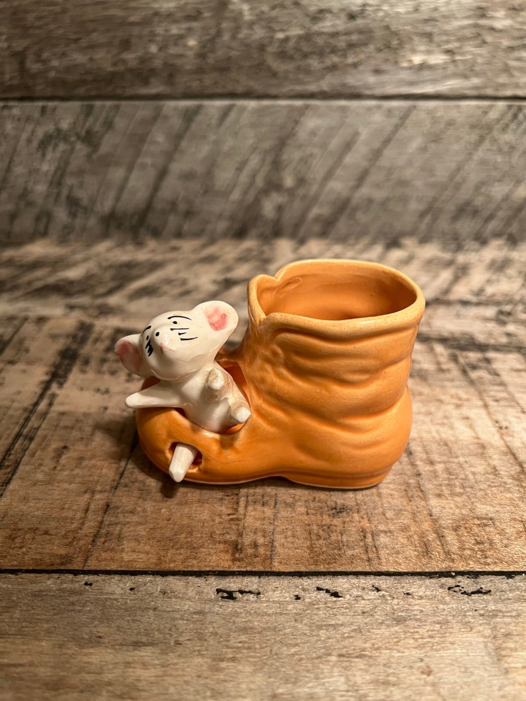 Vintage Ceramic Mouse in a Shoe Figurine - Etsy