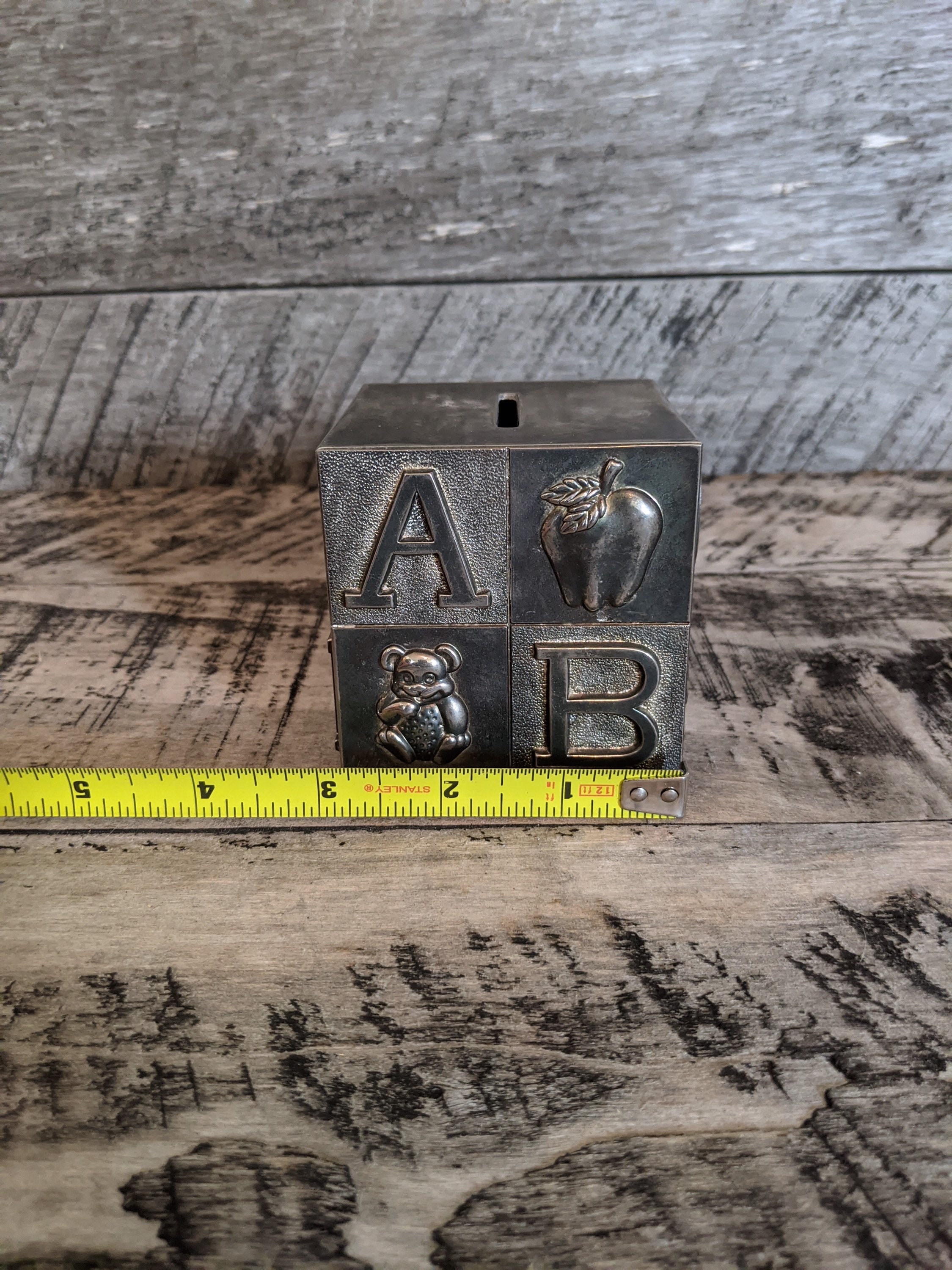 Vintage ABC Block Bank. - Etsy