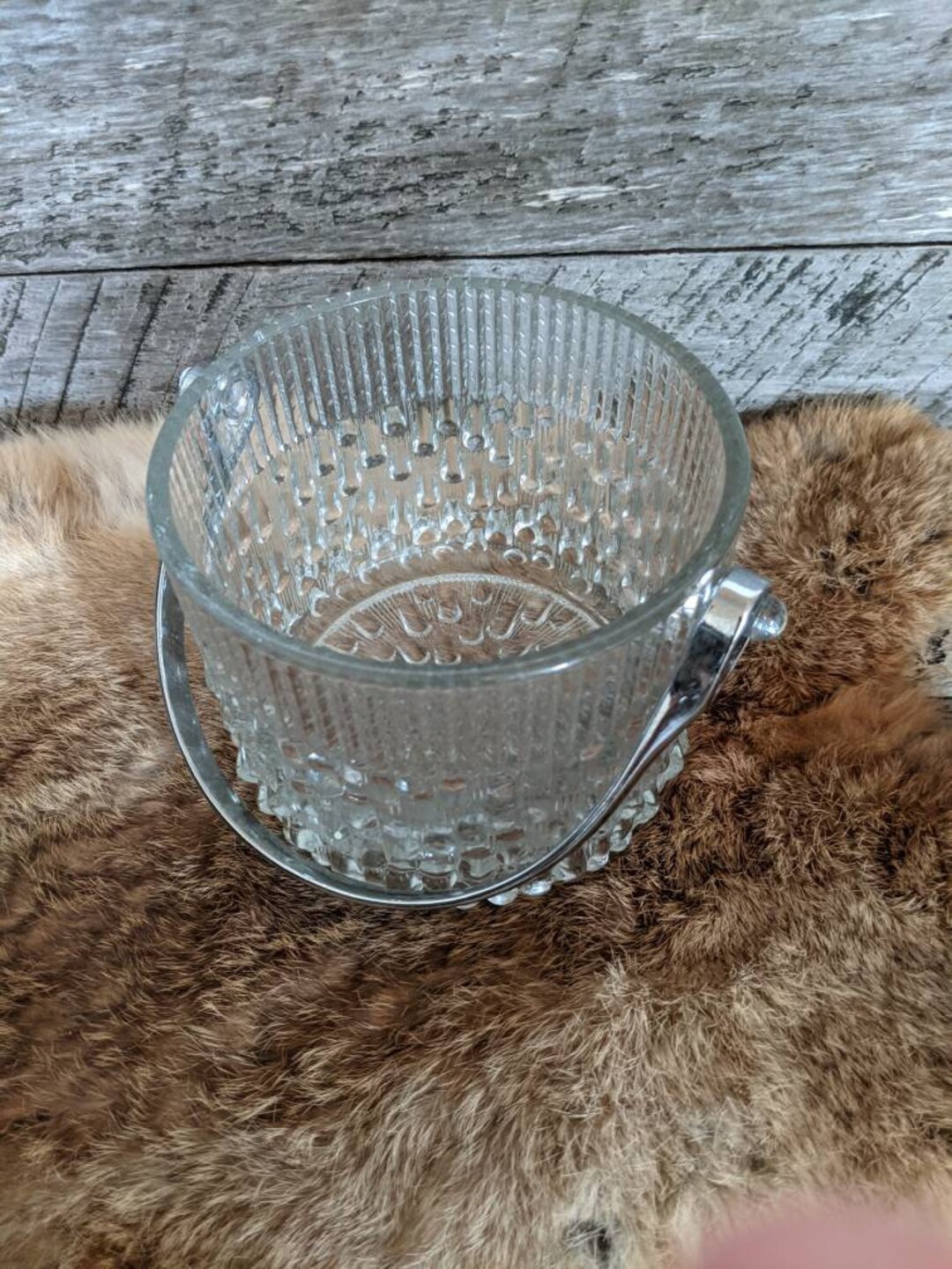 Vintage Small Glass Ice Bucket. - Etsy