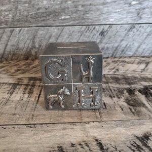 Vintage ABC Block Bank. - Etsy