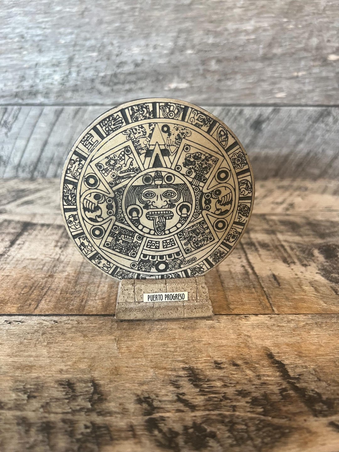 Stone Souvenir Puerto Progreso Calendar Wheel Statue - Etsy