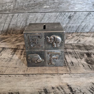 Vintage ABC Block Bank. - Etsy