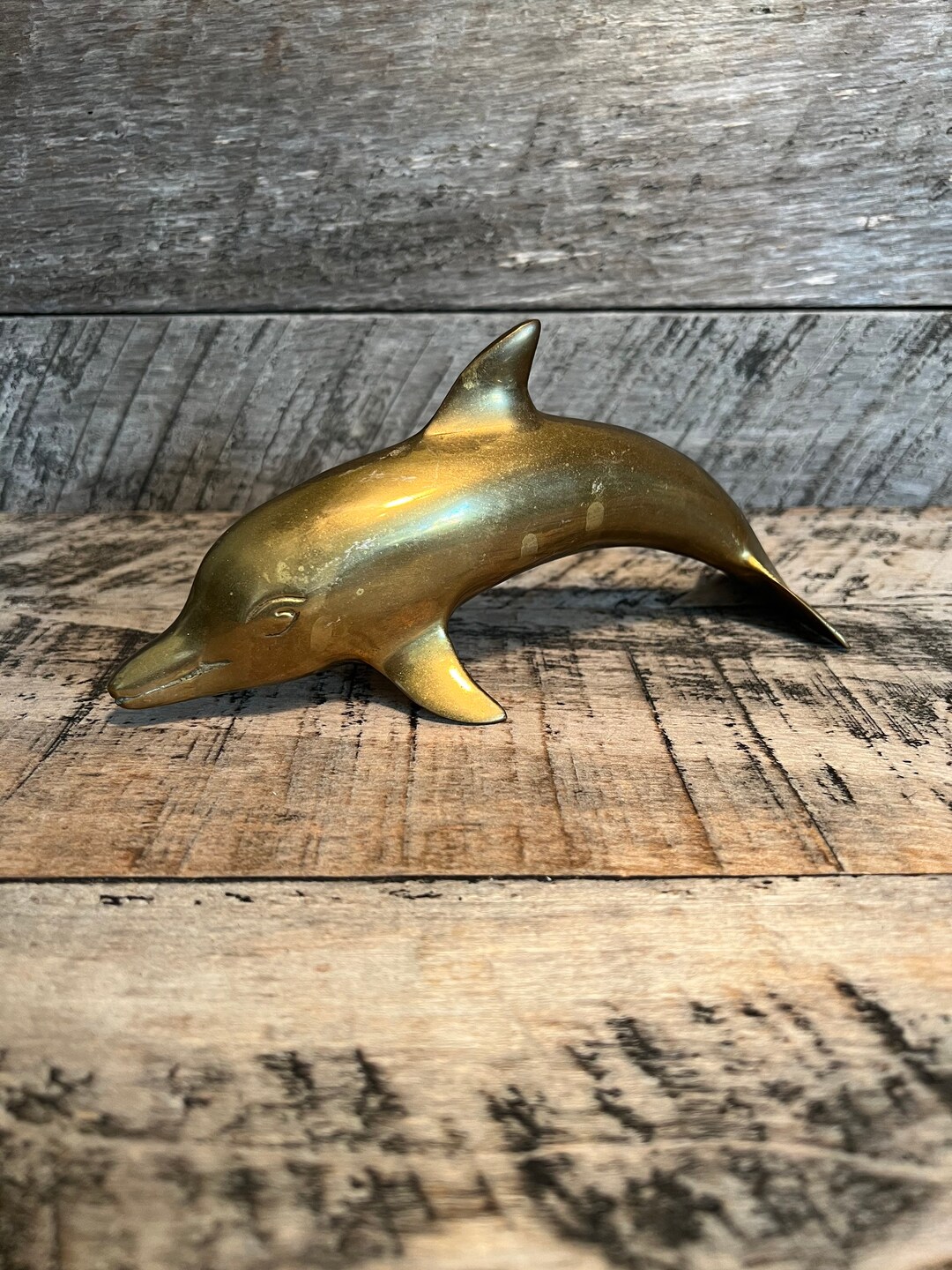 Solid Brass Dolphin Figurine, Home Decor Mid Century Collectible ...