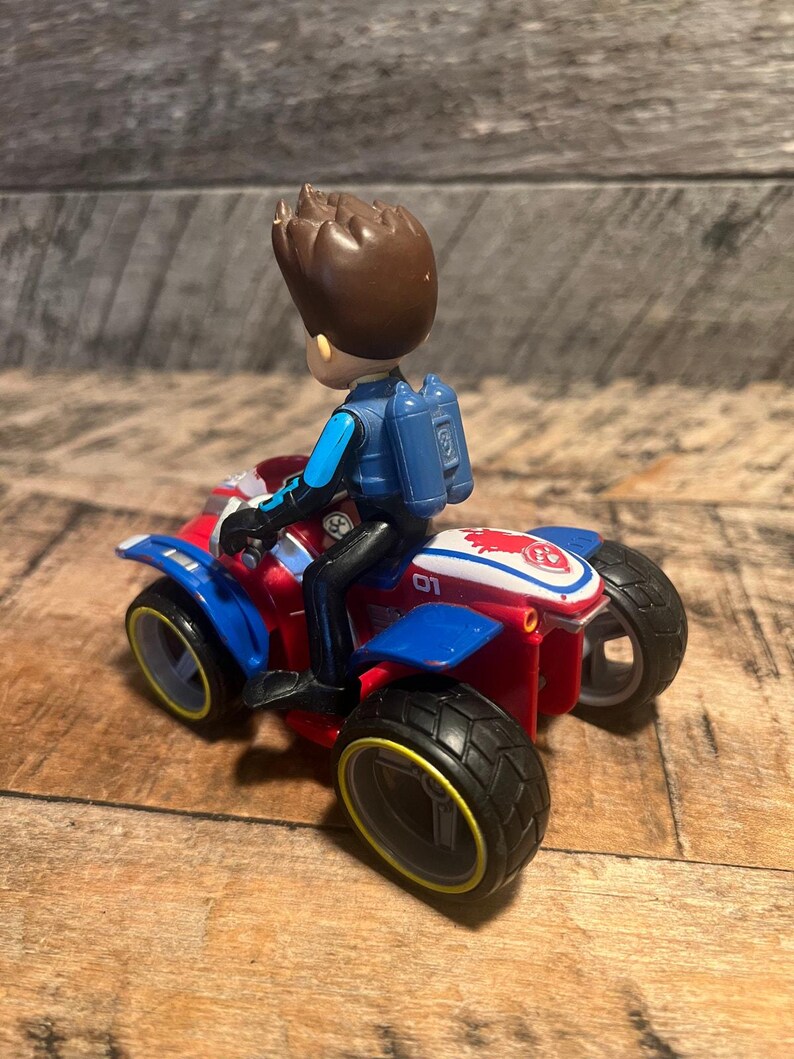 Vtg Paw Patrol Ryder ATV Quad Vehicle Red Blue Nickelodeon Rescue Toy ...