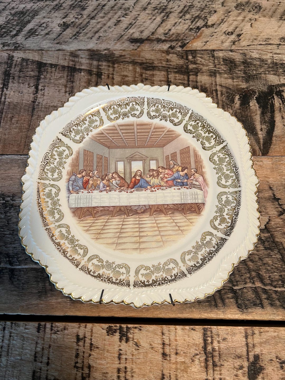 The Last Supper Decorative Plate the Harder Pottery Co 22k Gold Trim ...