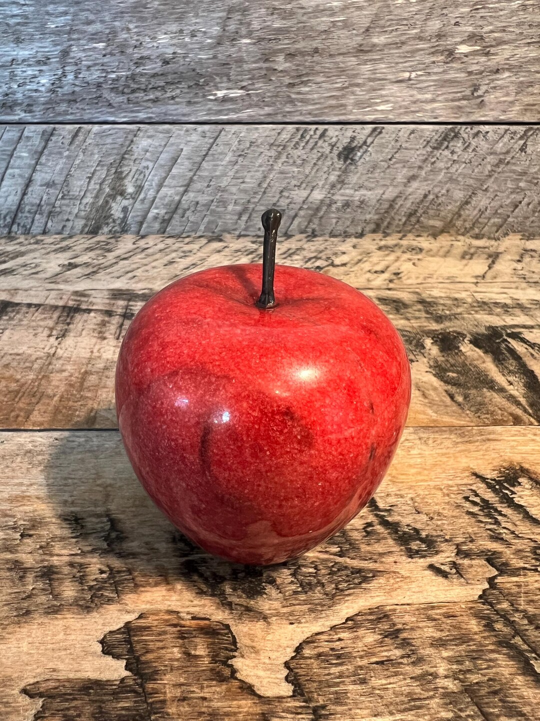 Onyx Marble Apple Paperweight Red Decorative Apple Decor - Etsy