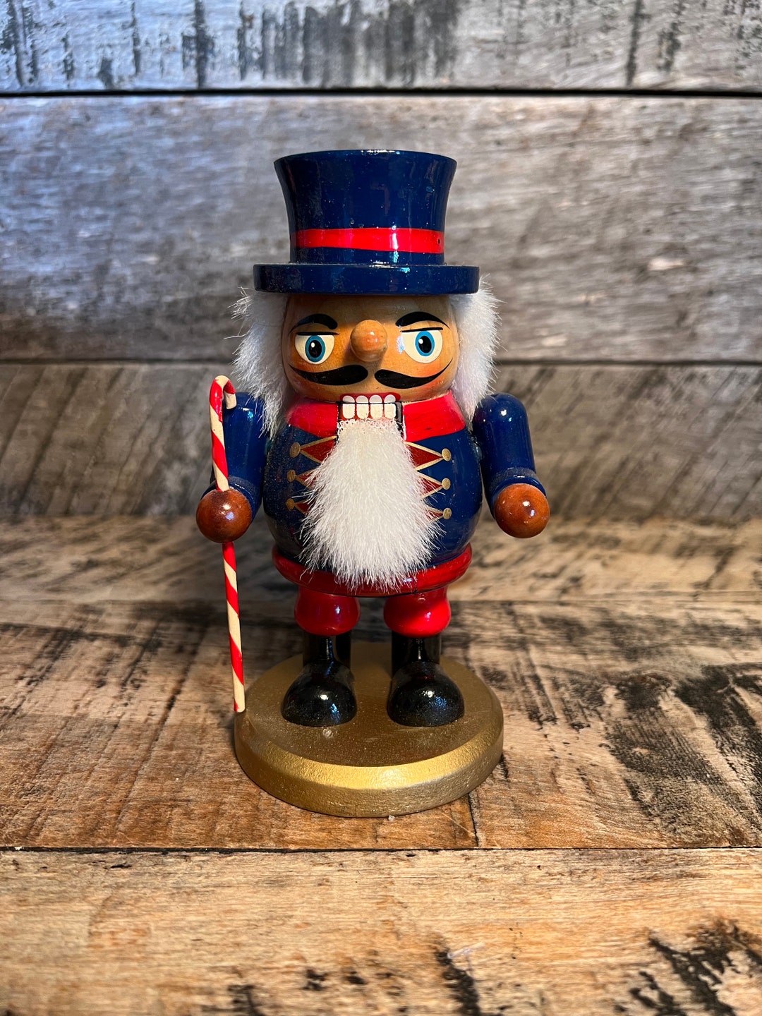 Vintage Christmas Nutcracker Holding Candy Cane - Etsy