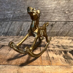 Vtg Brass Patina Rocking Horse Figurine Home Decor - Etsy