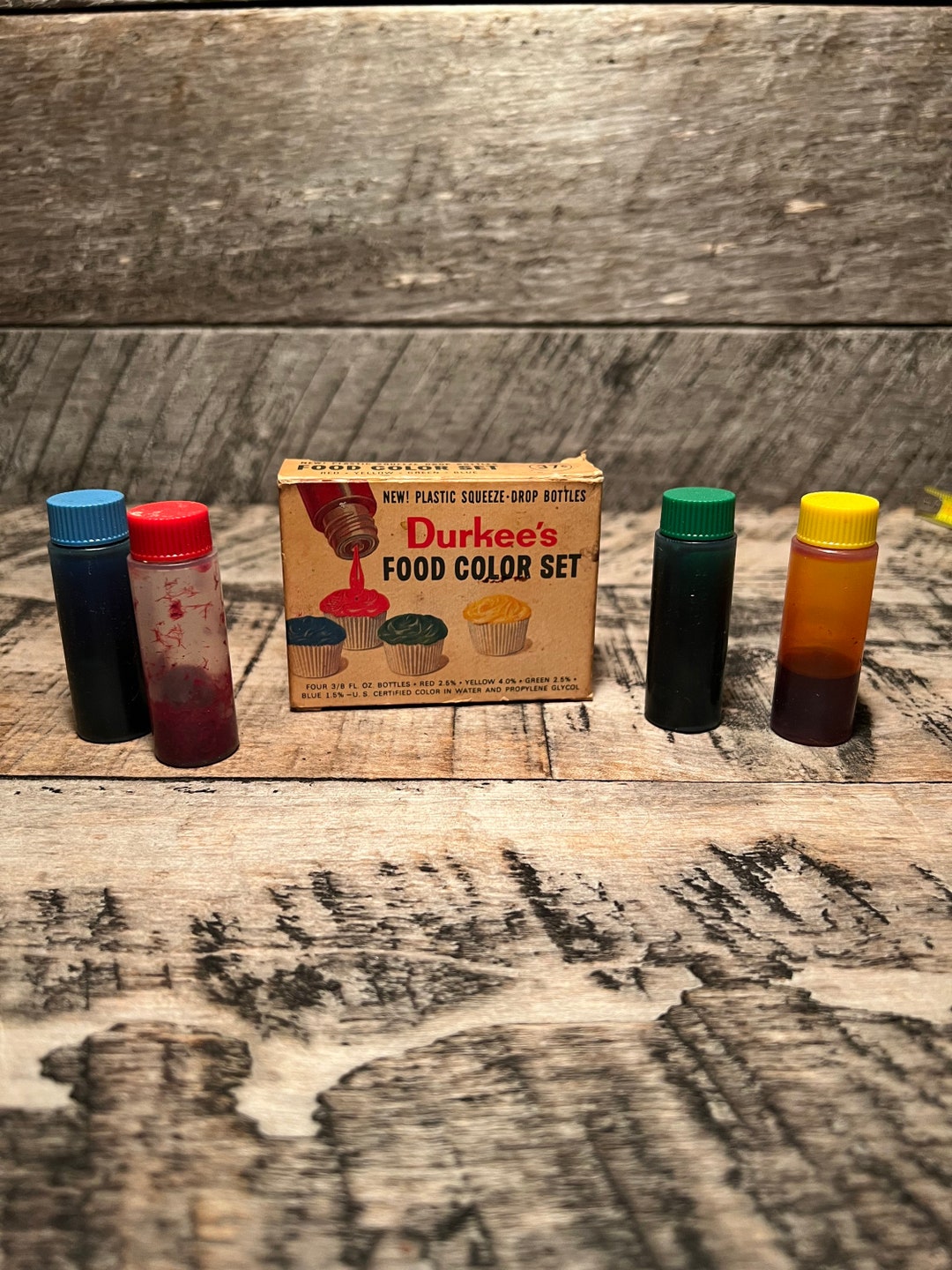 Vintage Durkees Food Coloring Box With Containers - Etsy