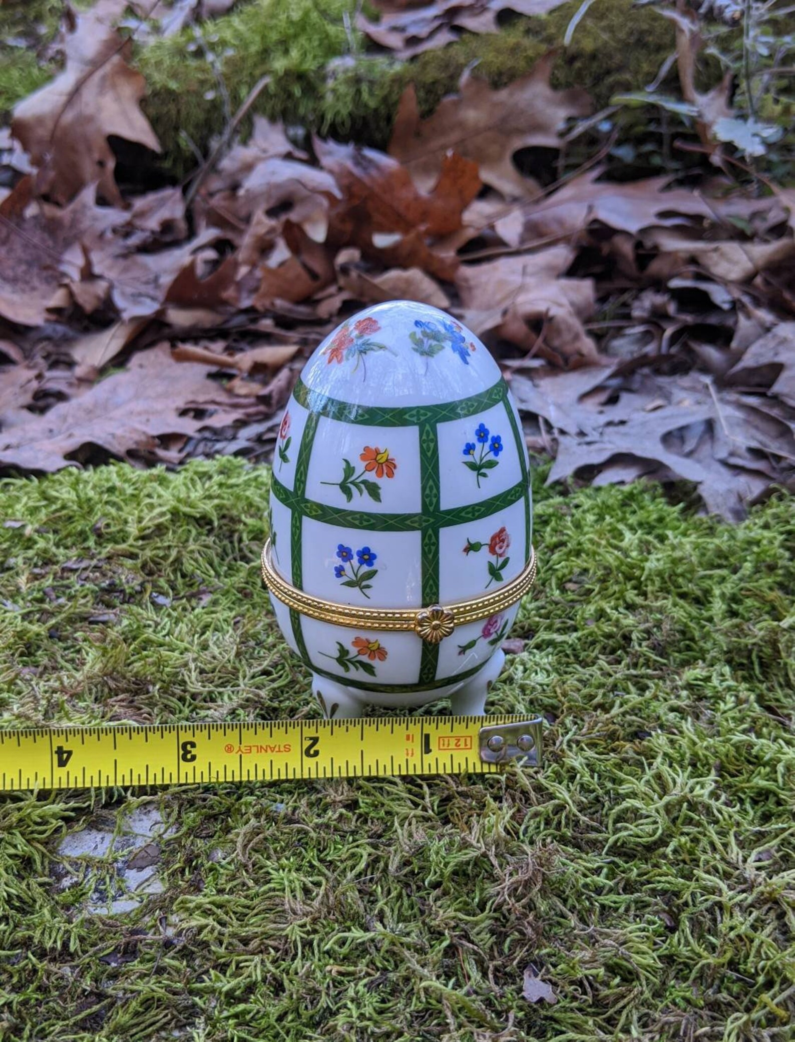 Vintage Ceramic Egg Trinket Box - Etsy