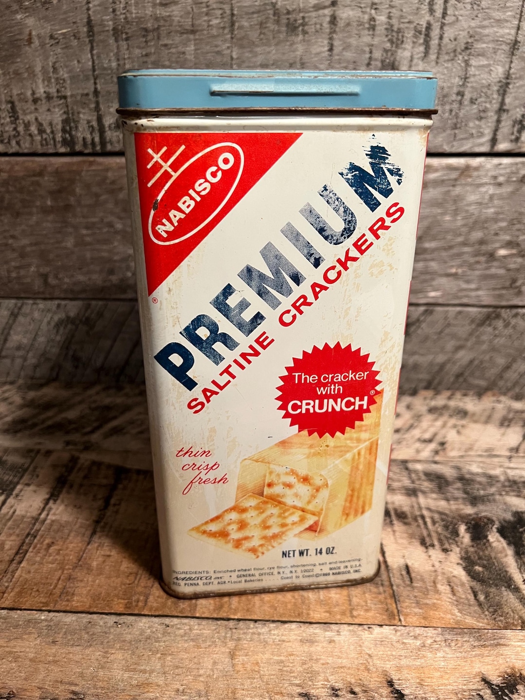 Nabisco Premium Saltine Crackers Tin Can Container Kitchen Decor - Etsy