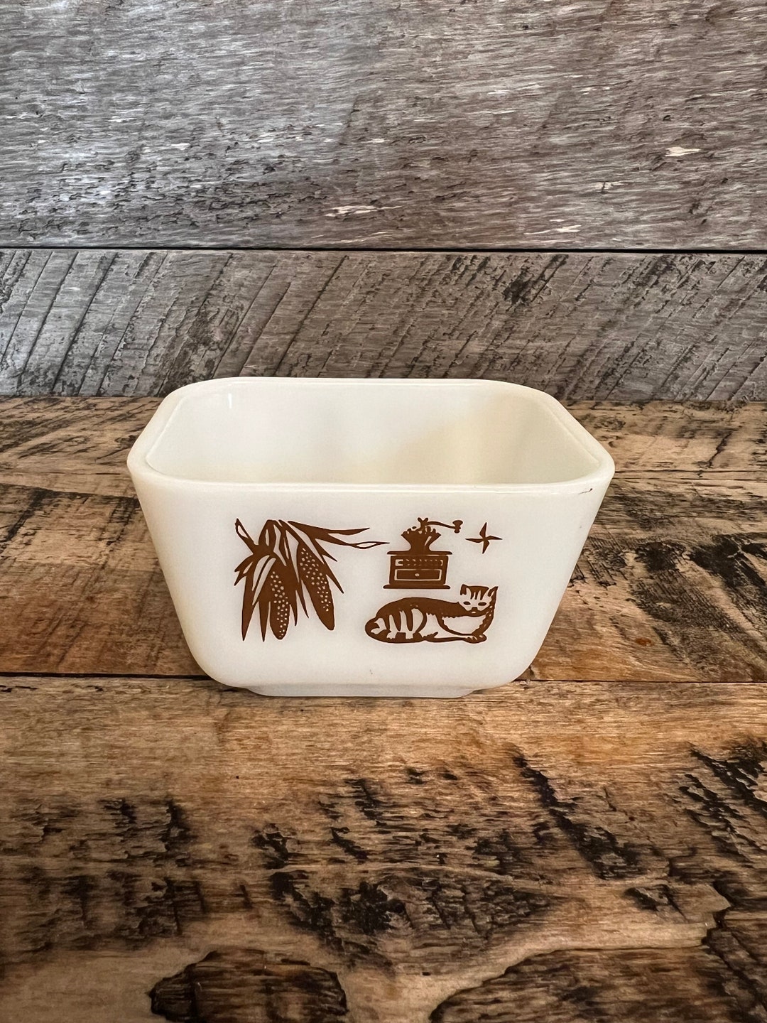 Lovely Vintage Pyrex 501B Early American Brown White 1 1/2 Cup ...