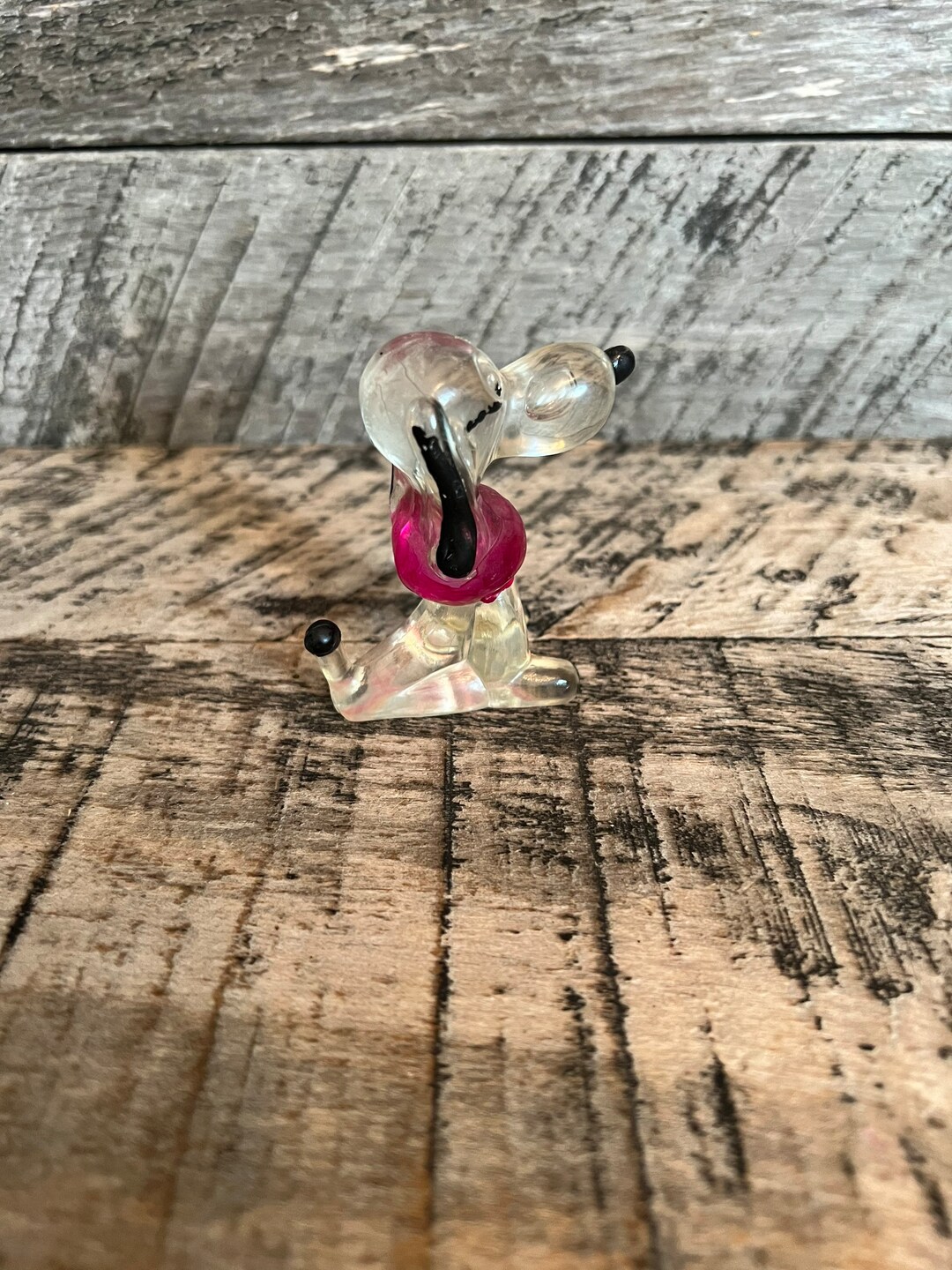 Vintage Clear Lucite Snoopy Figurine Pink Accent 1960s - Etsy