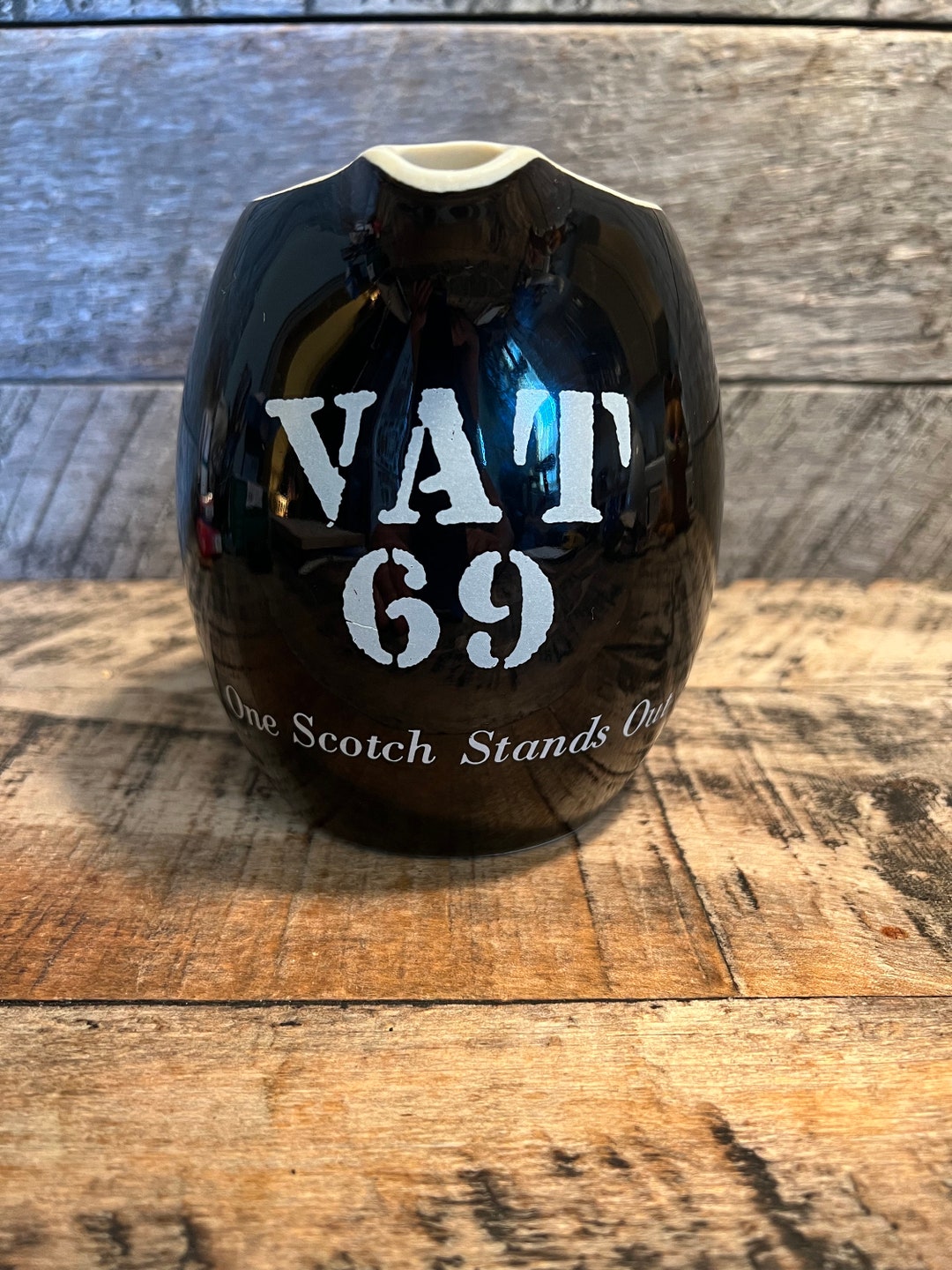 VAT 69 Bar Water Pitcher "one Scotch Stands Out" Whiskey Advertising ...