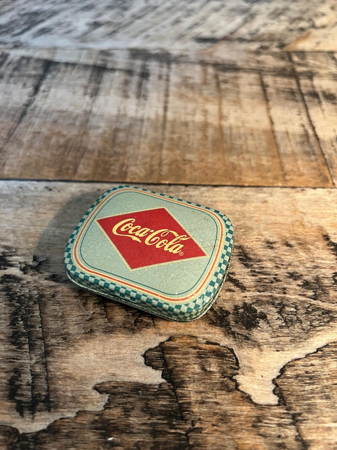 Small Coca Cola Tin Container With Attached Lid Rare Vtg - Etsy