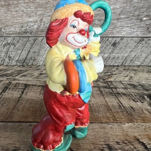 Enesco Circus Clown Clown Ceramic Figurine Holding Ring Round Home ...