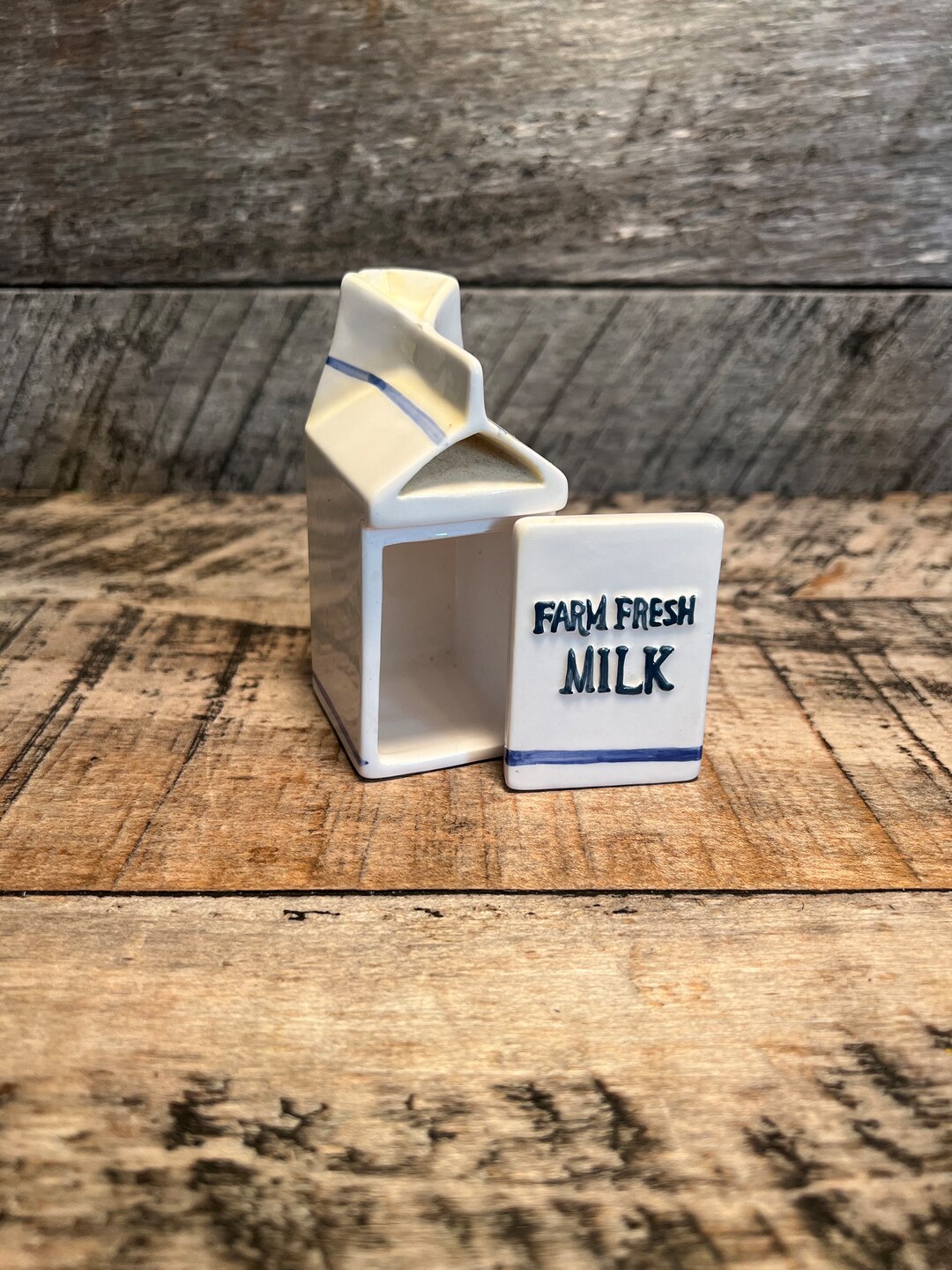 Vintage Ceramic Farm Fresh Milk Container With Lid Trinket Box - Etsy