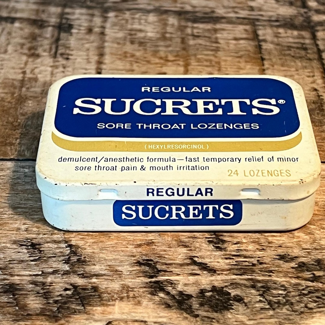 Vintage Sucrets Sore Throat Lozenges Tin Metal Advertising Box Drug ...