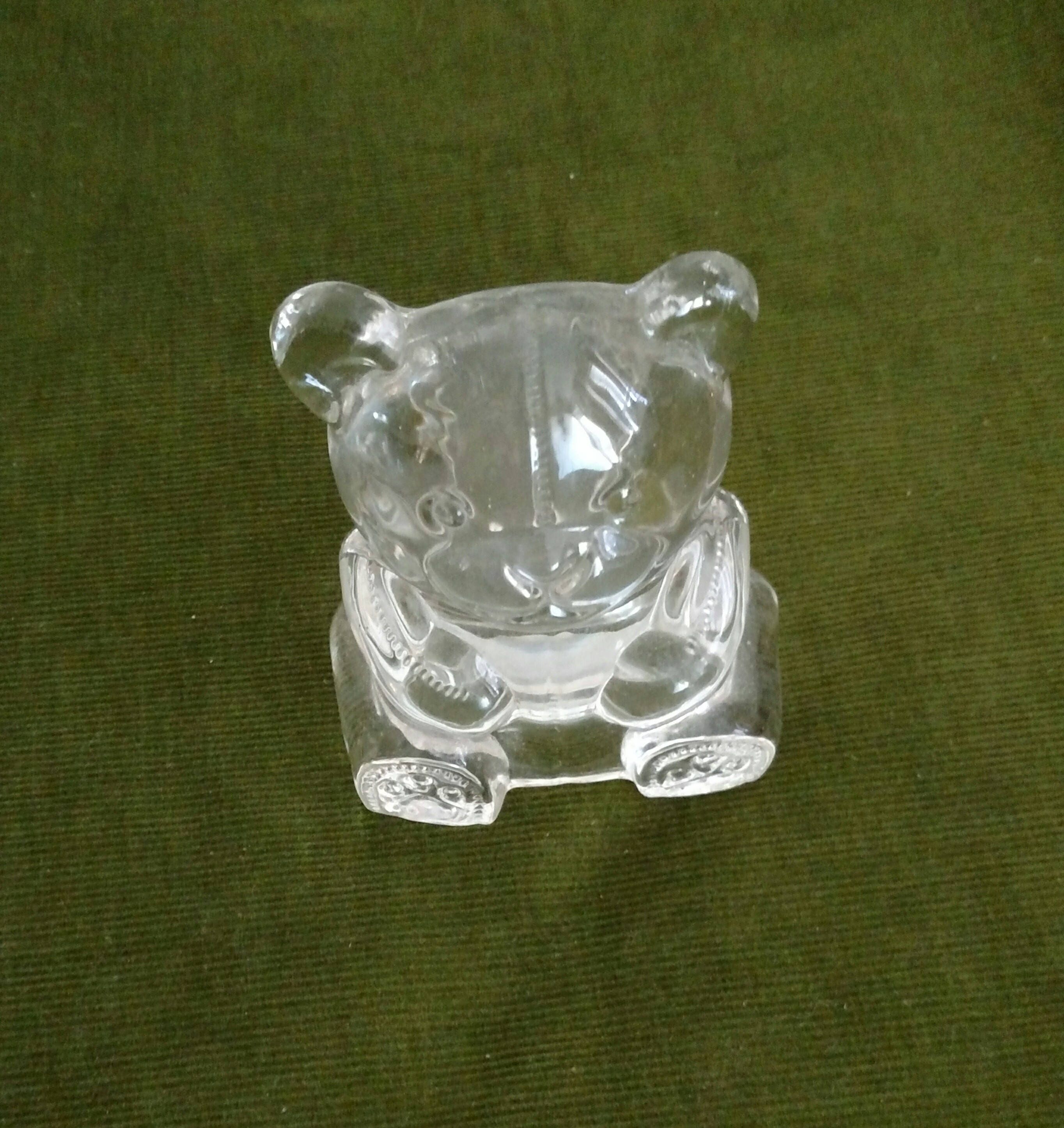 Vintage Glass Teddy Bear Tea Light Holdet - Etsy