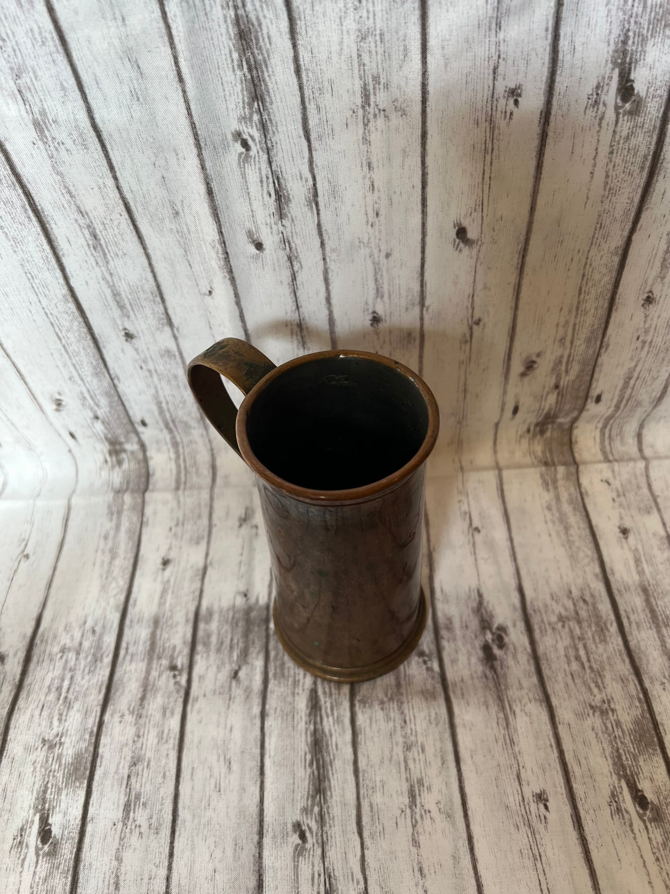 Vintage Bulgarian Antique Copper Measuring Cup ,cylinder Solid Copper ...