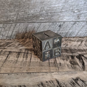 Vintage ABC Block Bank. - Etsy