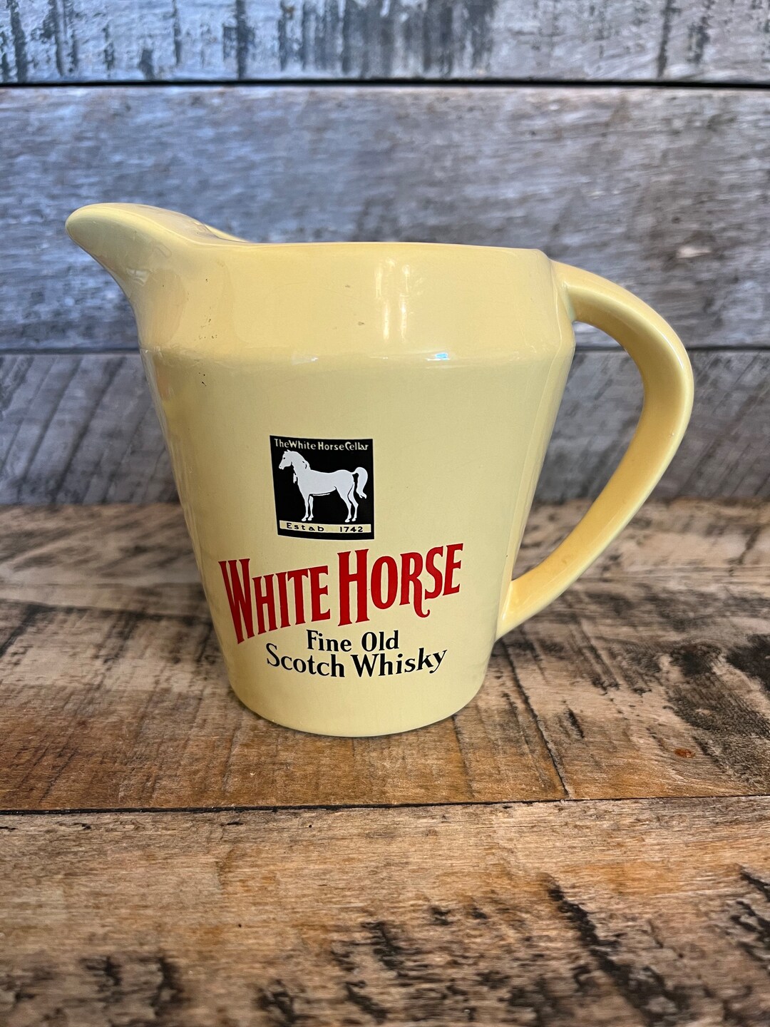 Whiskey/water White Horse Pitcher Vintage Midcentury - Etsy