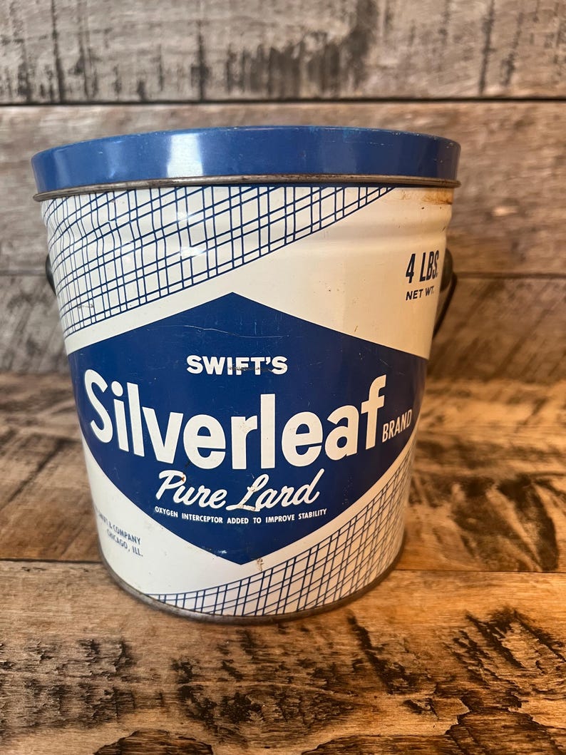 Swifts Silver Leaf Pure Lard 4lb Tin Bucket Rare - Etsy