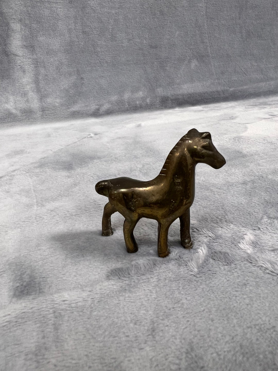 Vintage Miniature Brass Horse Figurine, Brass Horse Statue, Small Pony ...