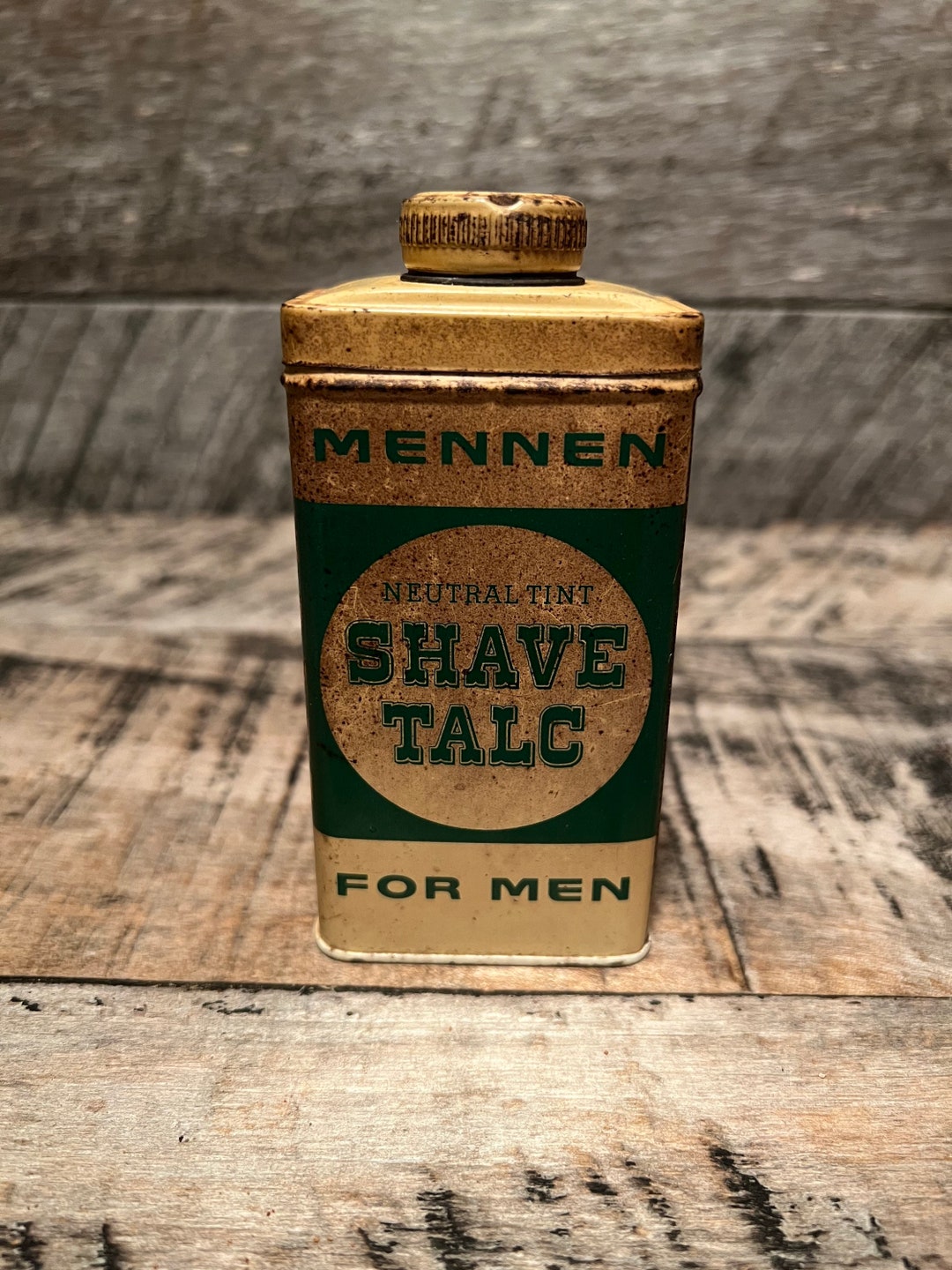 Vintage Mennen for Men Shave Talc Tin Neutral Tint Advertising (shave ...
