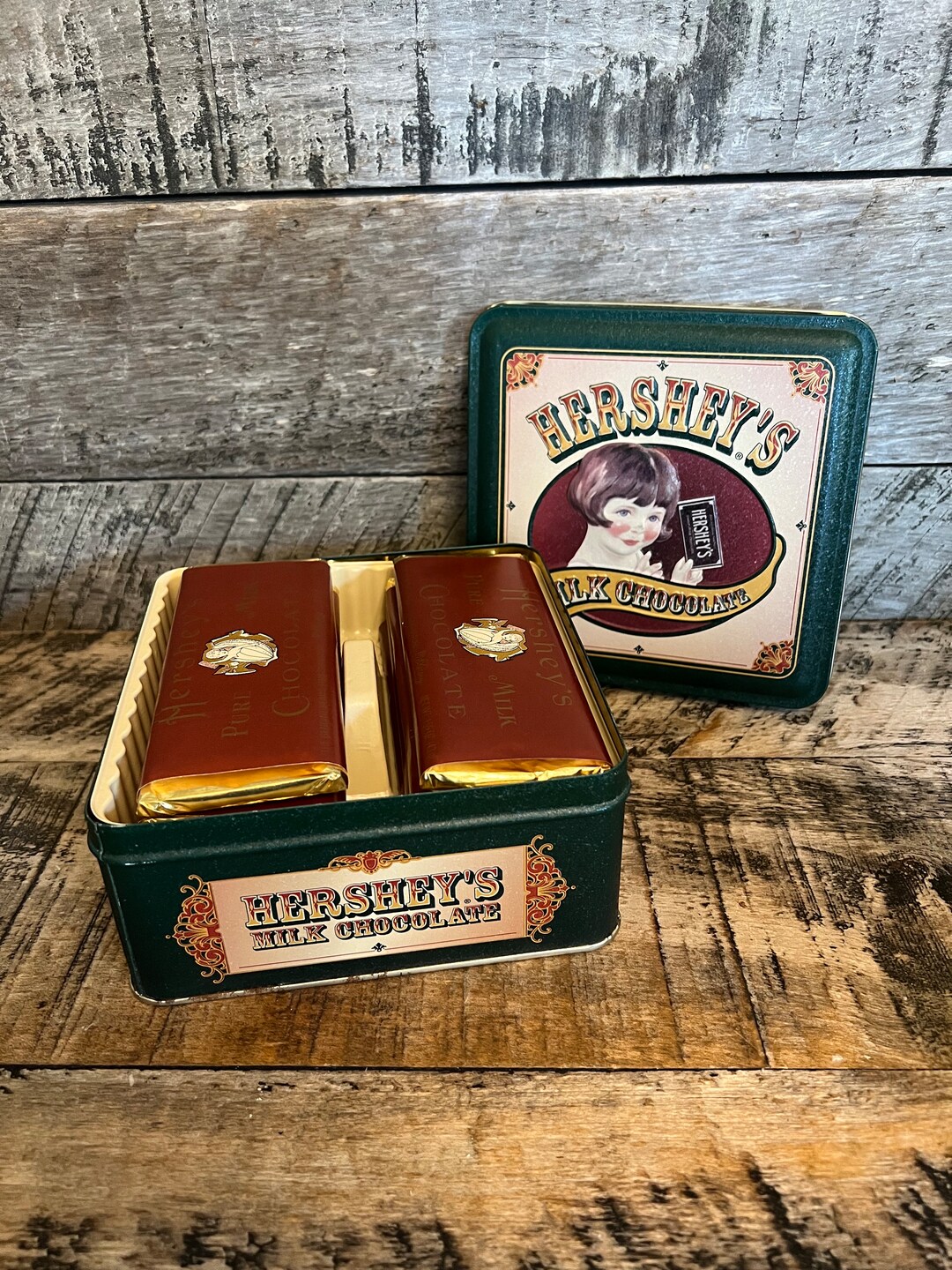 Hershey's Chocolate Tin Vintage W/ Original Candy Wrappers (no Candy ...