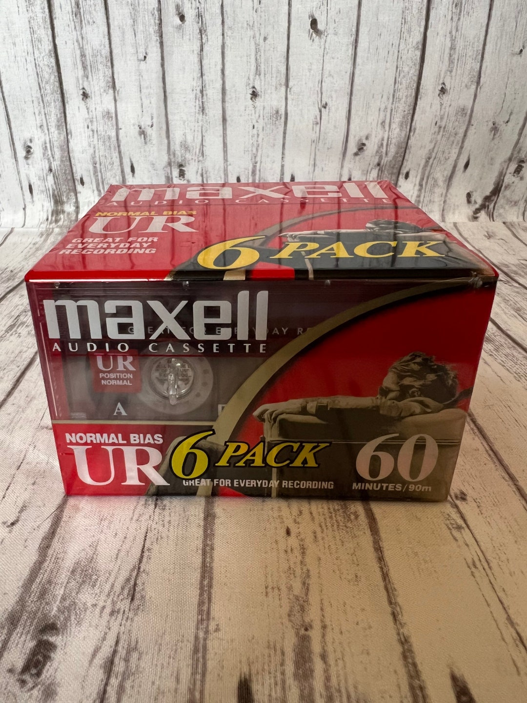 Vintage Maxwell Audio Cassette Normal Bias UR 6 Pack 60 Minutes/90m ...