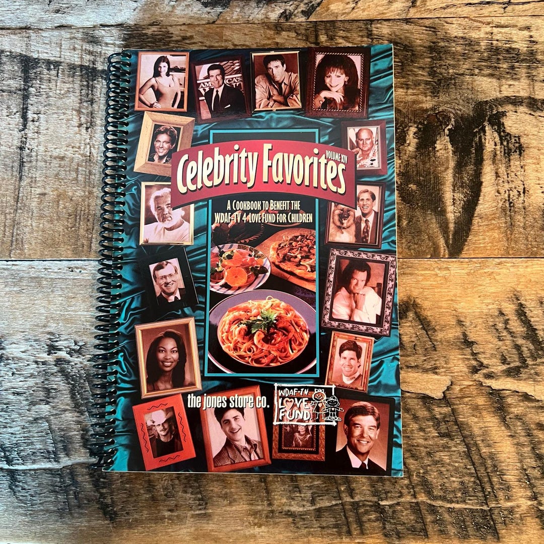 Vtg Celebrity Favorites Cookbook Famous Recipes Spiral Bound Charity ...