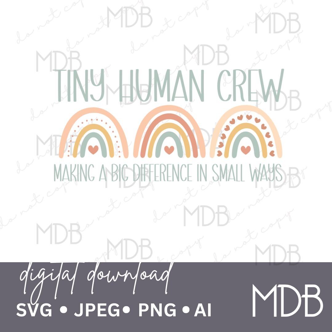 Tiny Human Crew SVG: Pediatric Nurse & Teacher Design (digital Download ...