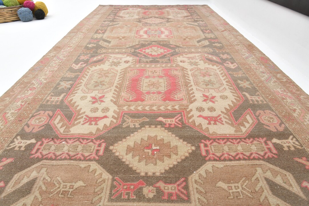 4'1x10'3 Neutral Runner Rug, Original Runner Rug, Pastel Runner, Home ...