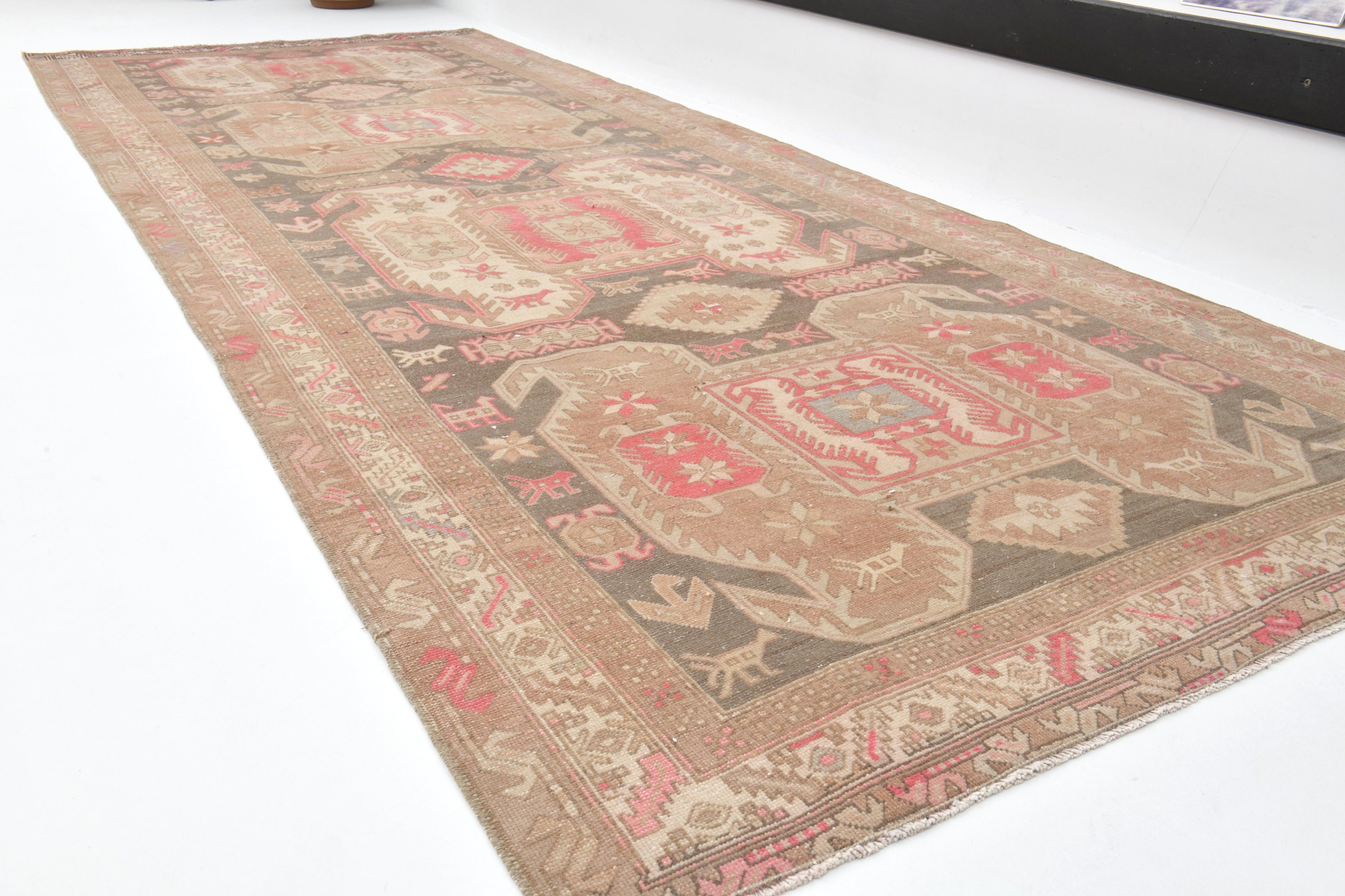 4'1x10'3 Neutral Runner Rug, Original Runner Rug, Pastel Runner, Home ...