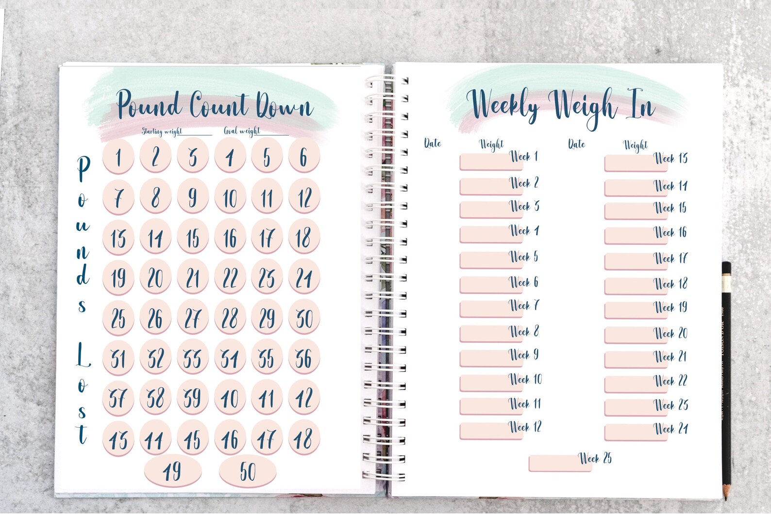 Weight Loss Journal, Printable Weight Loss Tracker, Instant Download ...