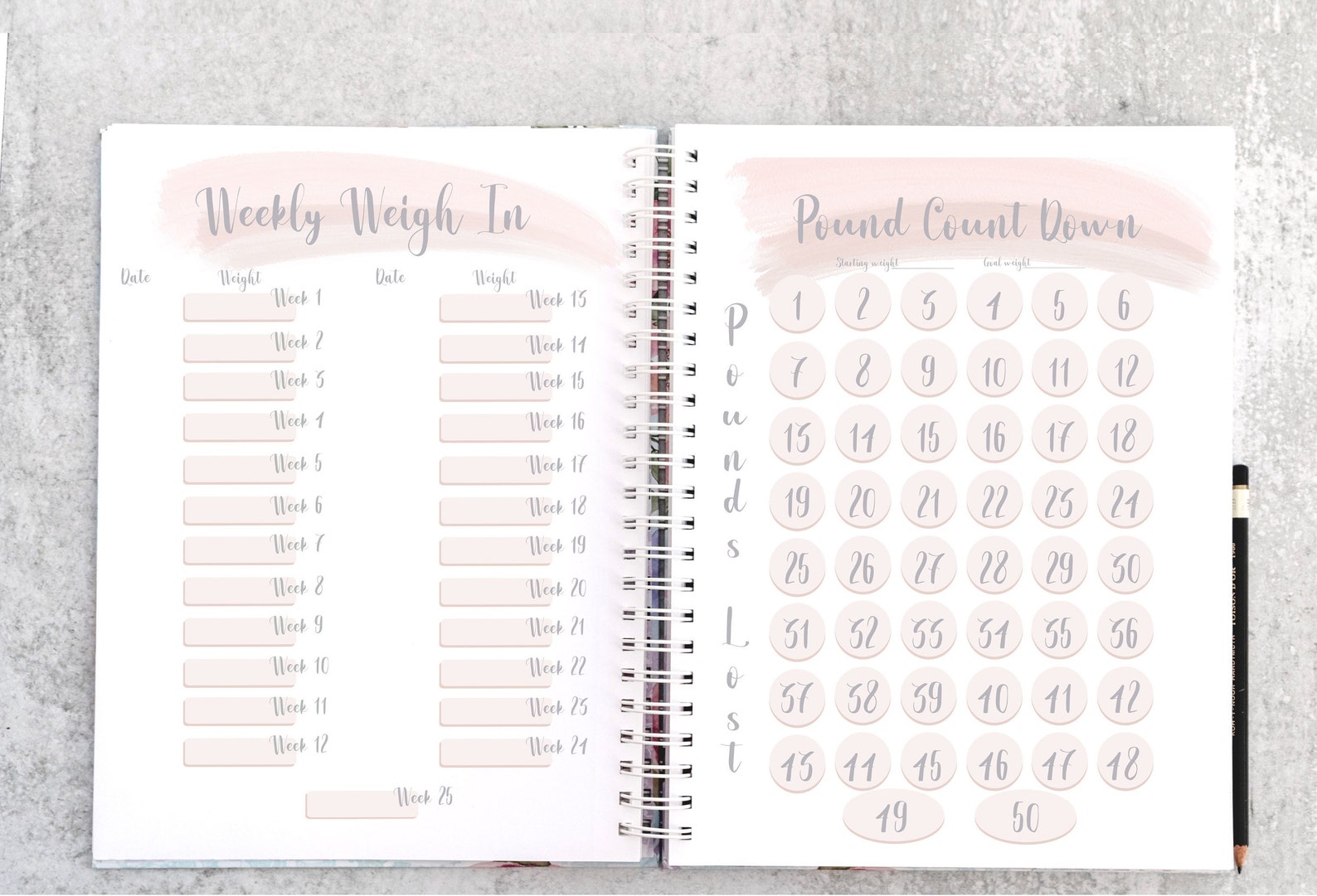 Weight Loss Journal, Printable Weight Loss Tracker, Instant Download ...