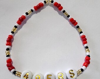 San Francisco 49ers Bracelet Stack Game Day Fan Beaded Bracelets in Red ...