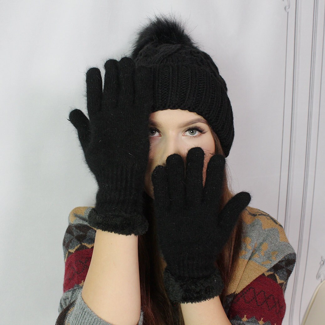 Angora Wool Gloves Lined Gloves Warm and Thick Womens Winter - Etsy UK