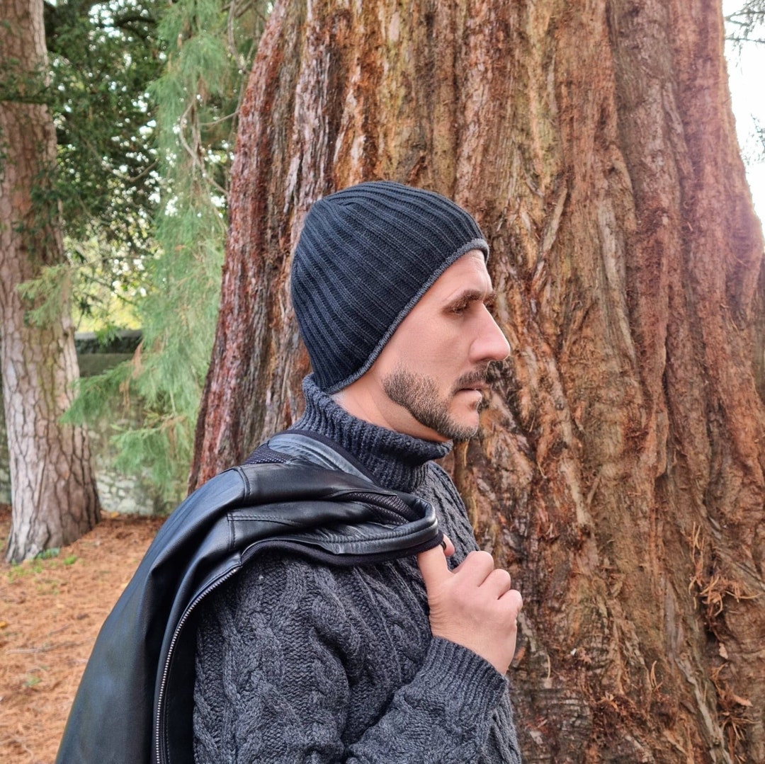 Winter Woollen Hat for Men, Lined by Fleece Men's Hat, Windproof Hat ...